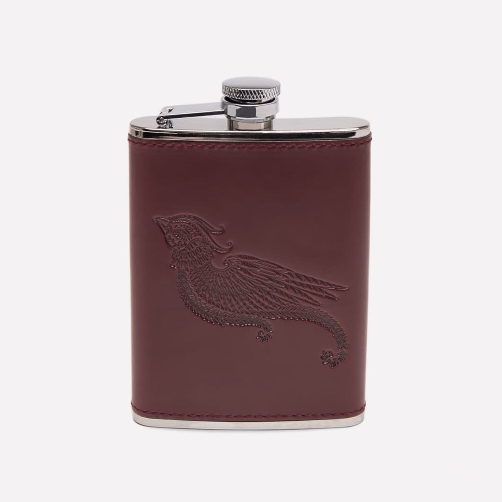 Leather Bound Hip Flask with Pheasant Detail 6oz – Augustus Brandt